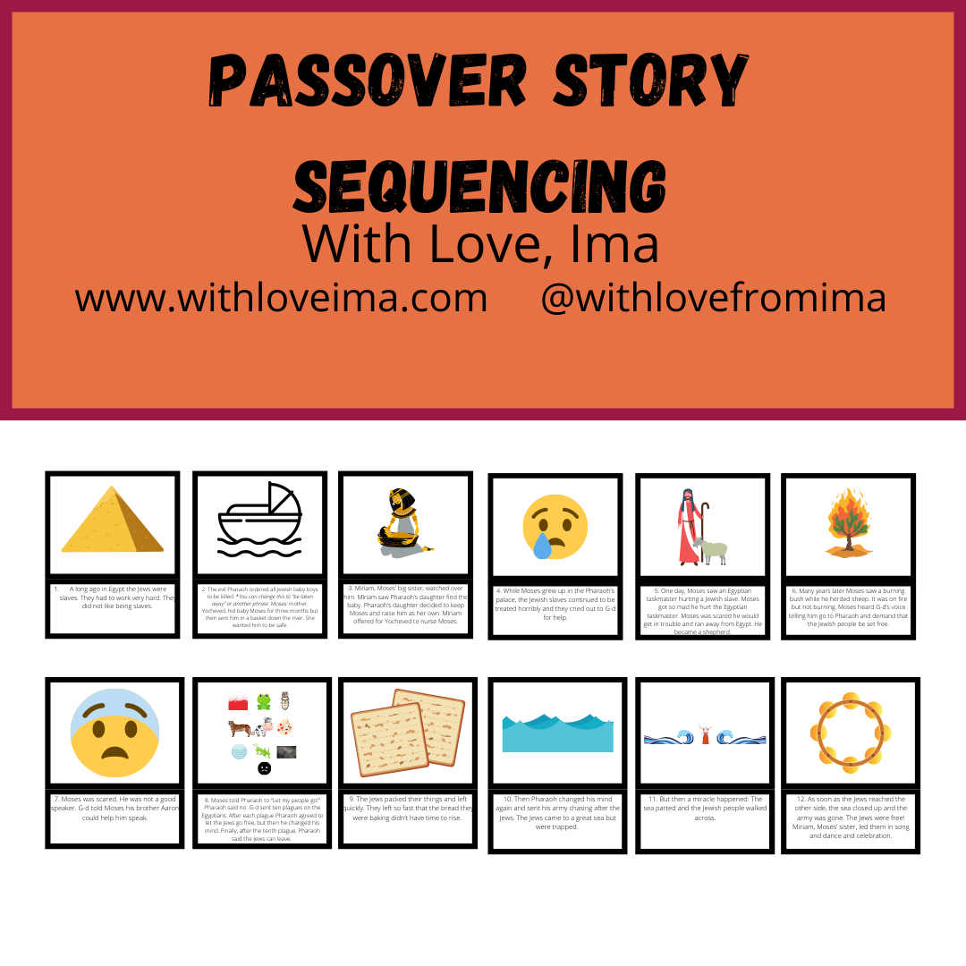 Passover Story Sequencing - With Love, Ima