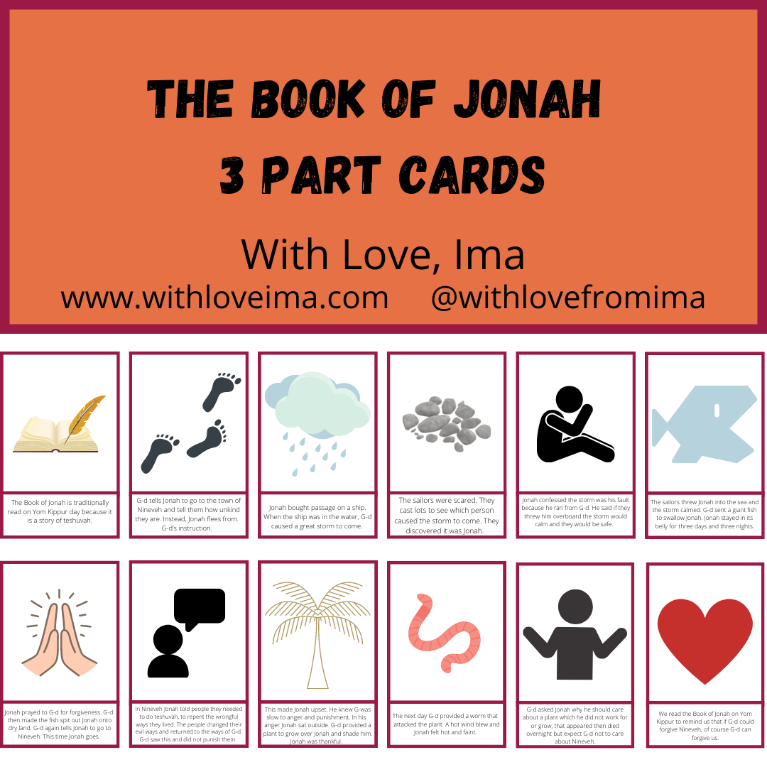The Book of Jonah 3 Part Cards - With Love, Ima
